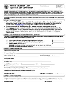 Private Education Loan Applicant Self-Certification (PDF) - UGA Student Financial Aid
